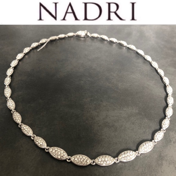 Nadri | Jewelry | Nadri Silvertone Cubic Zirconia Collar Necklace ...